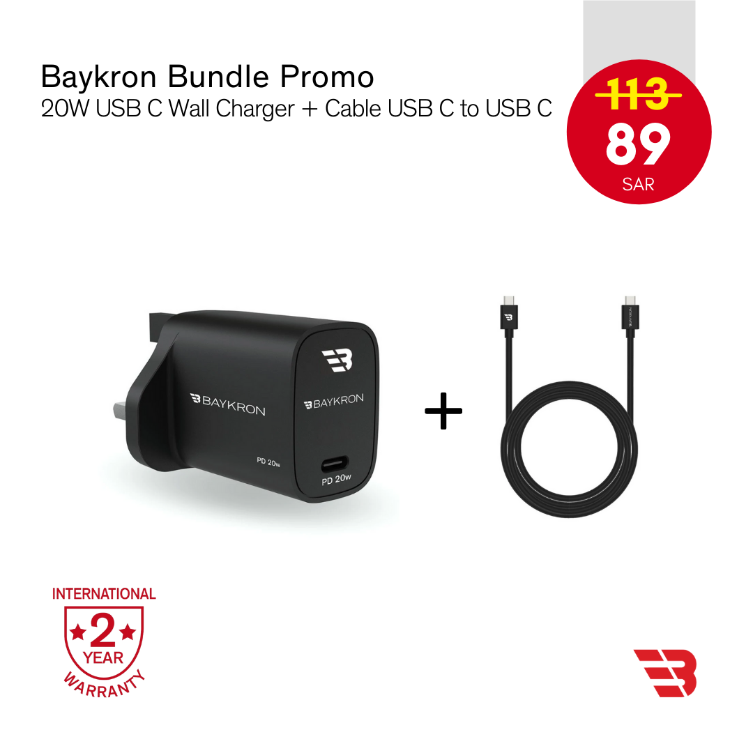 Special Offer Baykron 20W USB C Wall Charger + USB C to USB C Cable ...