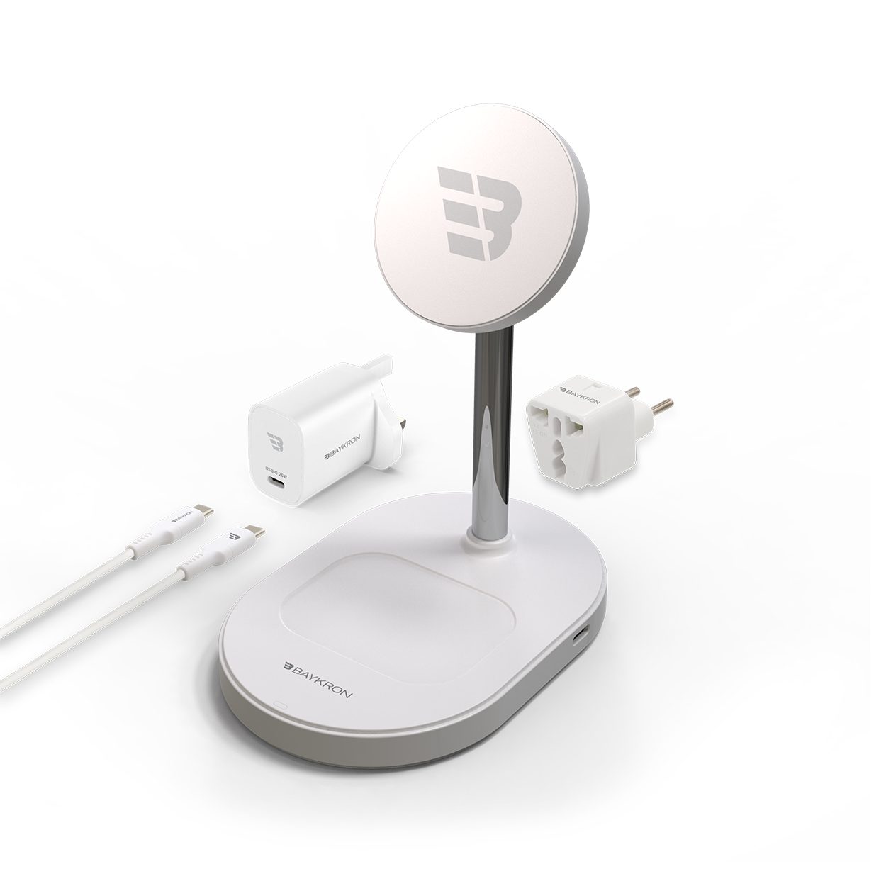 BAYKRON Premium 3 in 1 Magnetic Wireless Stand, MagSafe® compatible ch ...